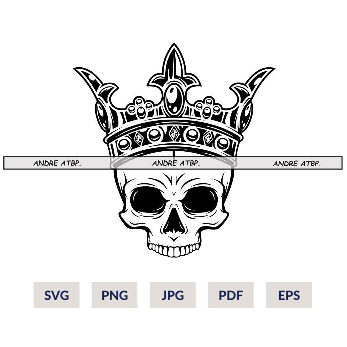 King Skull Svg, Skull Svg, Skull King Svg, King Skull Clipart, Skeleton ...