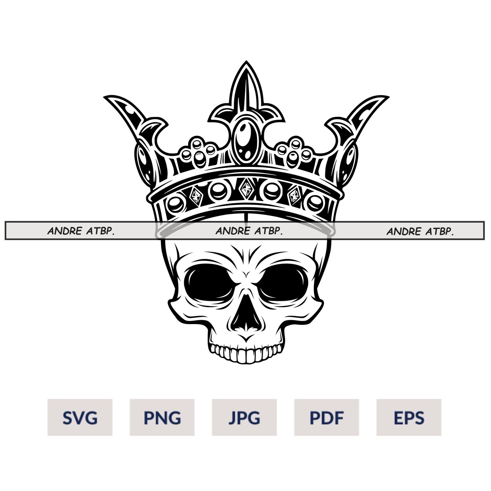 King Skull Svg, Skull Svg, Skull King Svg, King Skull Clipart, Skeleton ...