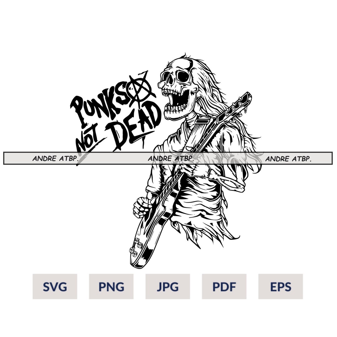 Guitarist Skeleton SVG Punk Rock SVG Guitar SVG Punks Not - Etsy