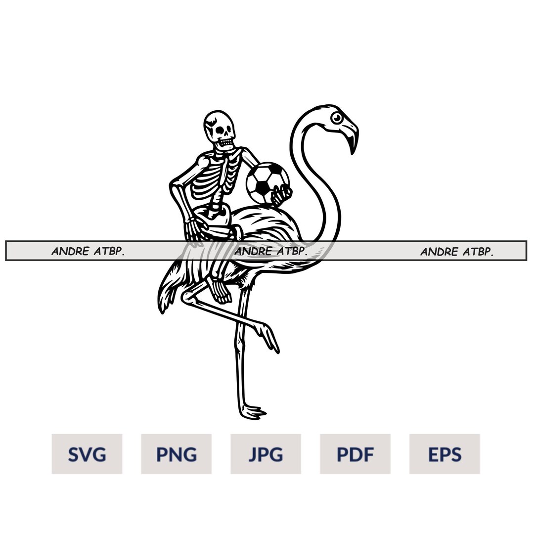 Soccer Skeleton Riding Flamingo Svg, Flamingo Svg, Skeleton Svg ...