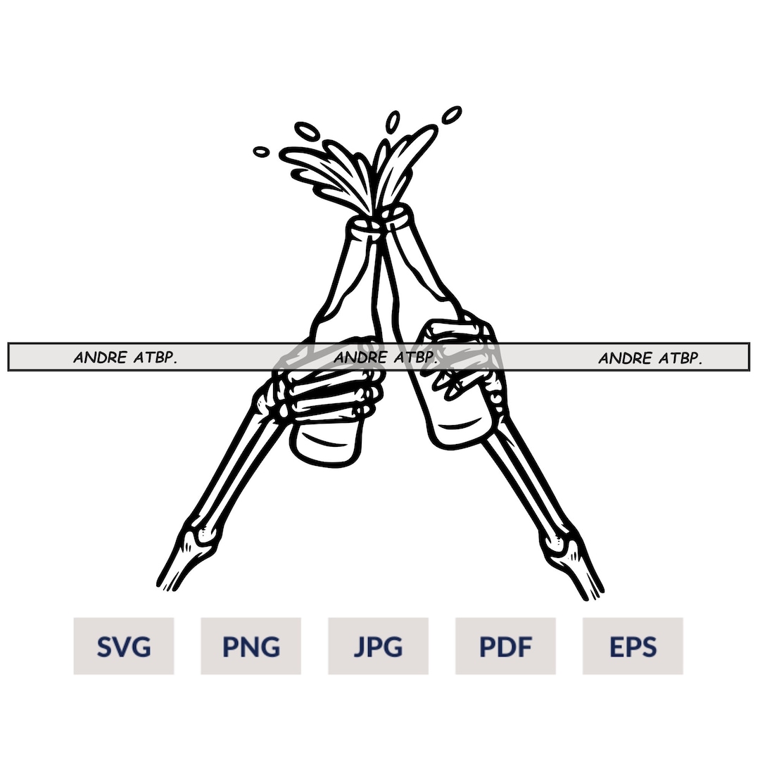 Skeleton Cheers SVG | Toast SVG | Salud SVG | Beer T-shirt Decal ...
