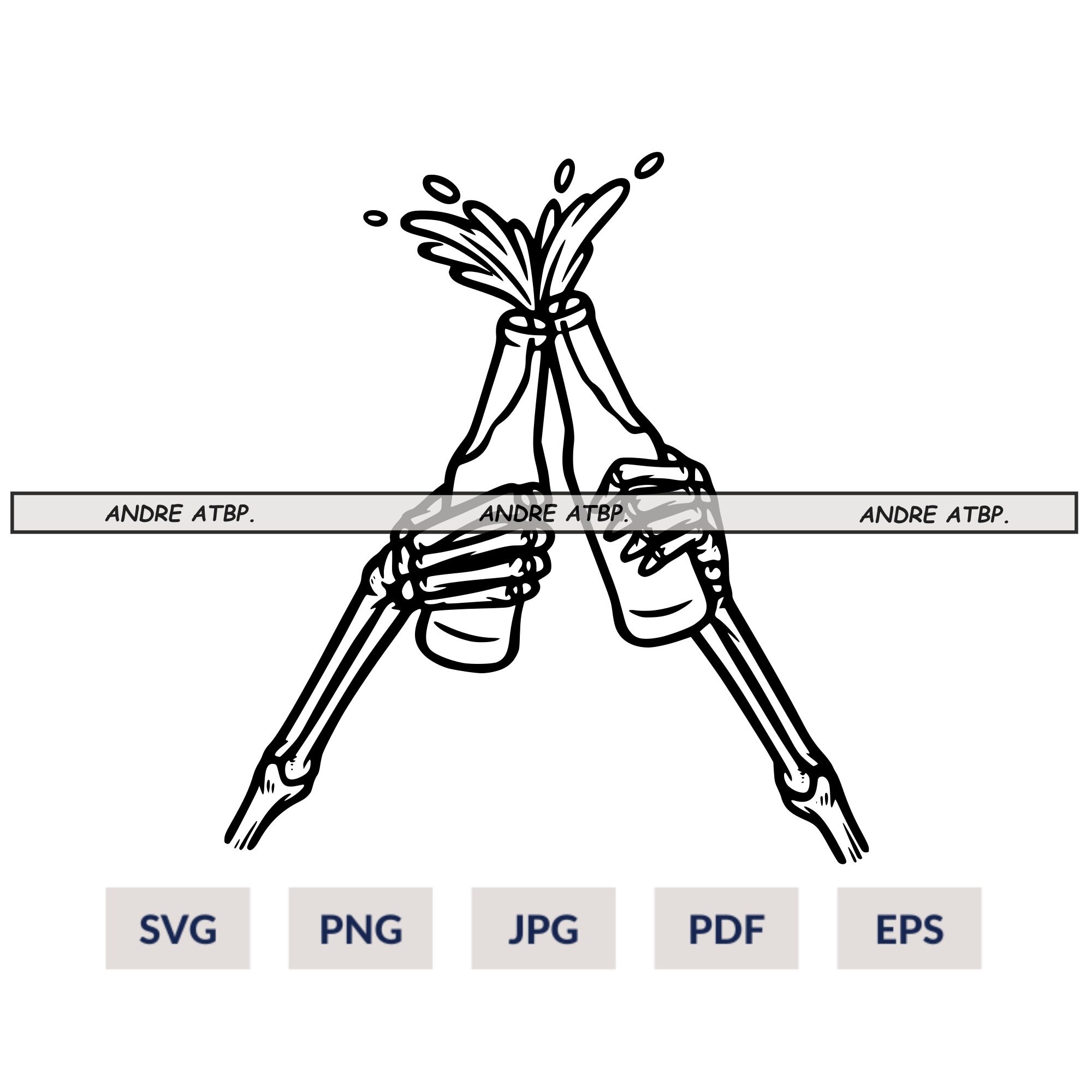 Skeleton Cheers SVG | Toast SVG | Salud SVG | Beer T-shirt Decal ...