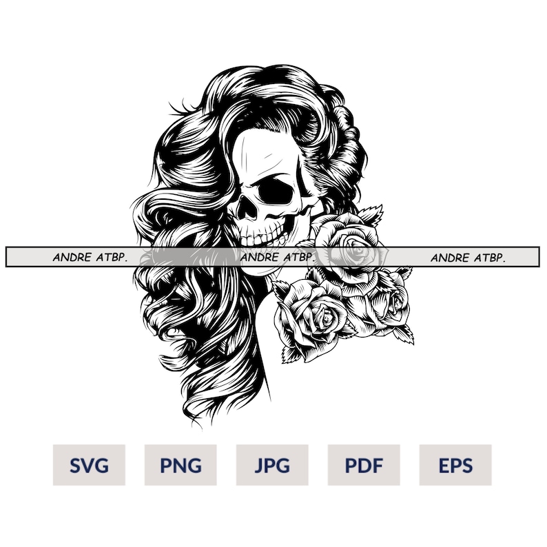Floral Woman Skull Svg File, Floral Woman Svg, Skull Svg, Skeleton Girl ...