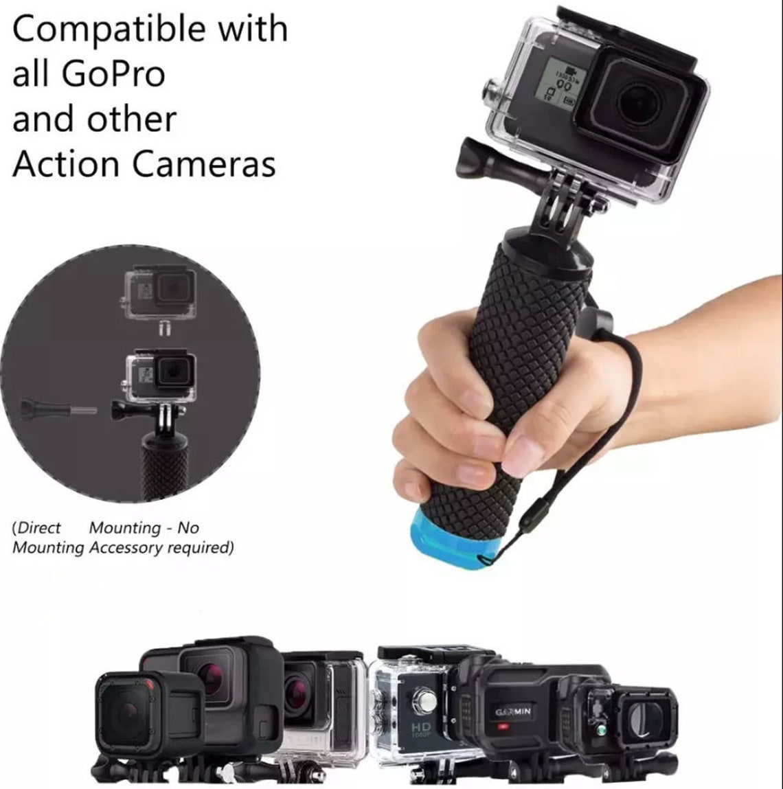 Floating Hand Grip Handler Pro Selfie Stick Waterproof for All Gopro ...