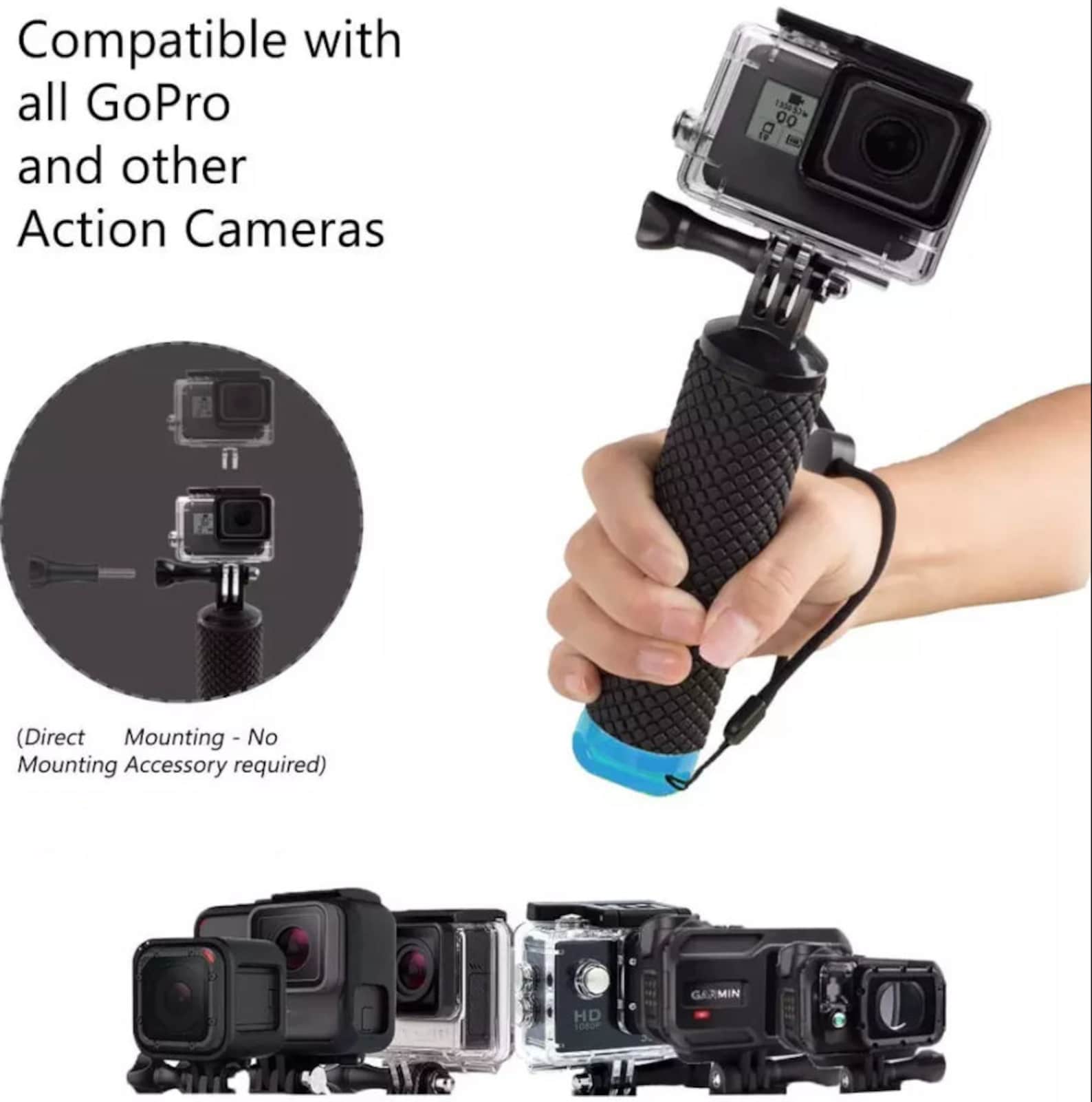 Floating Hand Grip Handler Pro Selfie Stick Waterproof for All Gopro ...