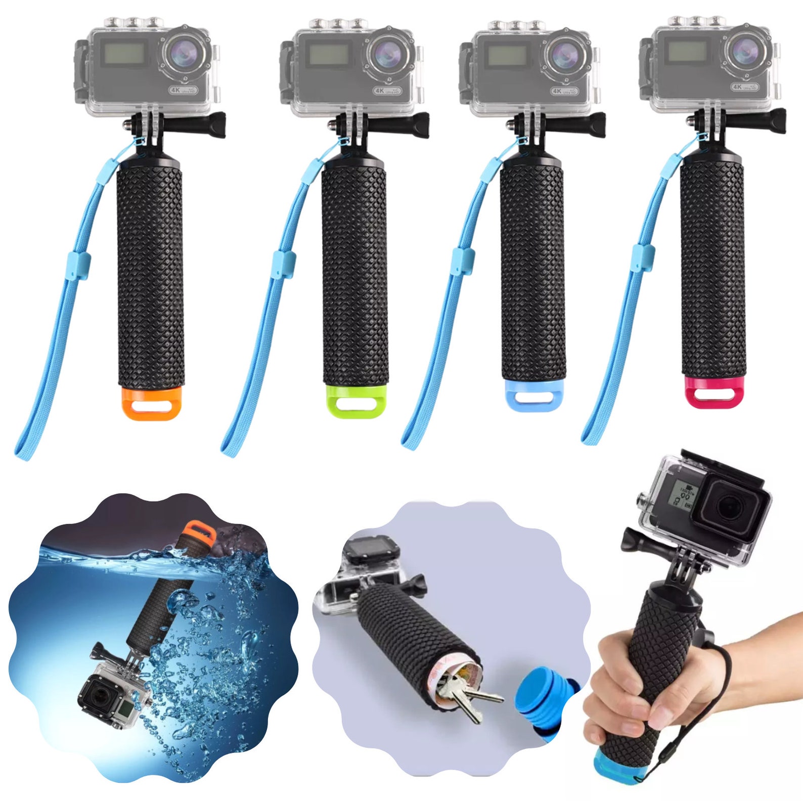 Floating Hand Grip Handler Pro Selfie Stick Waterproof for All Gopro ...