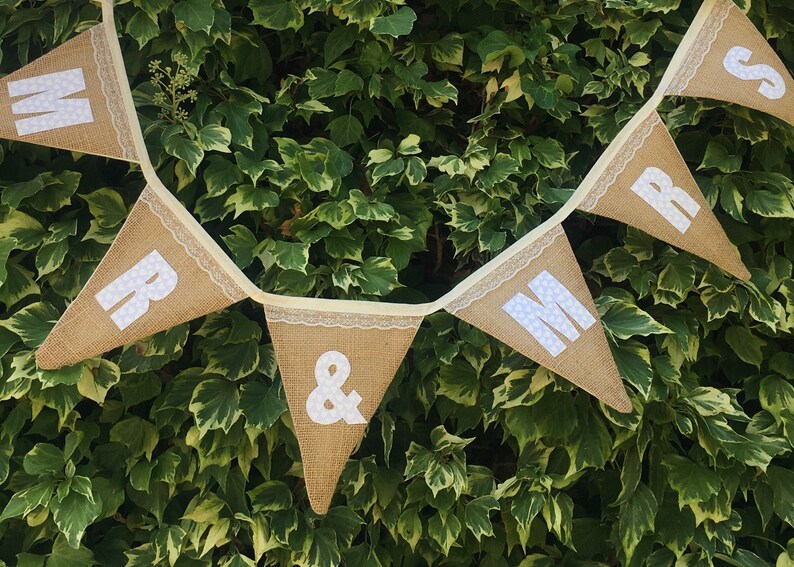 Wedding Bunting, Banniére, Burlap Love Heart, Hessian & Lace Flags ...