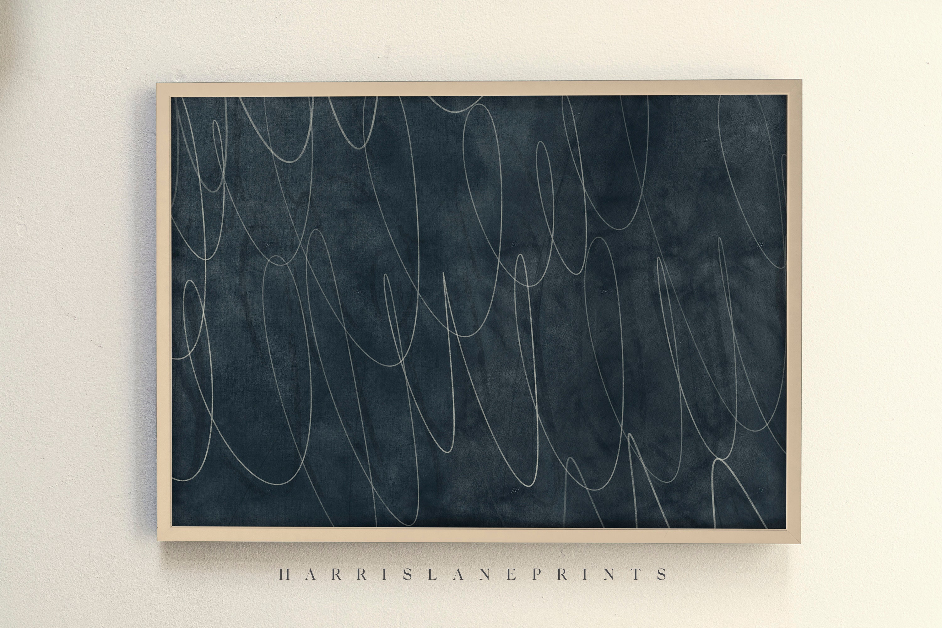 Original Art Print deep Cyan Indigo Abstract - Etsy