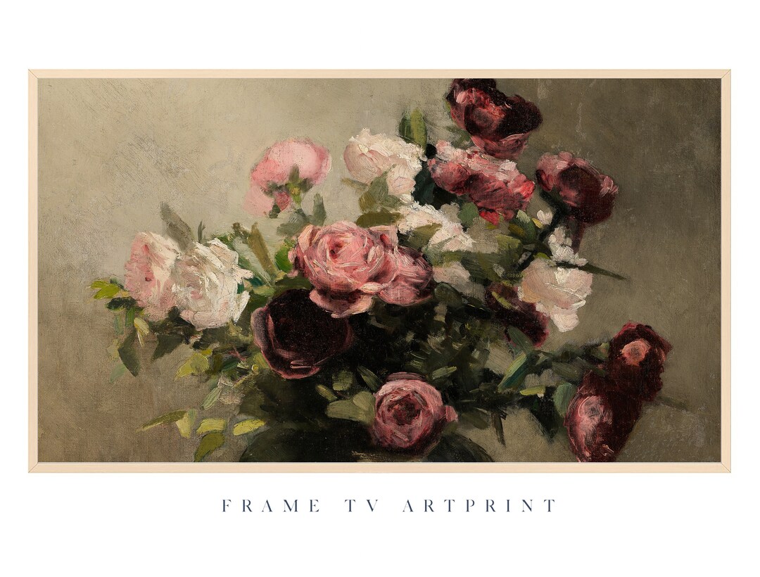 Samsung Frame TV Art, "spring Roses" | Rustic | Florals | Love ...