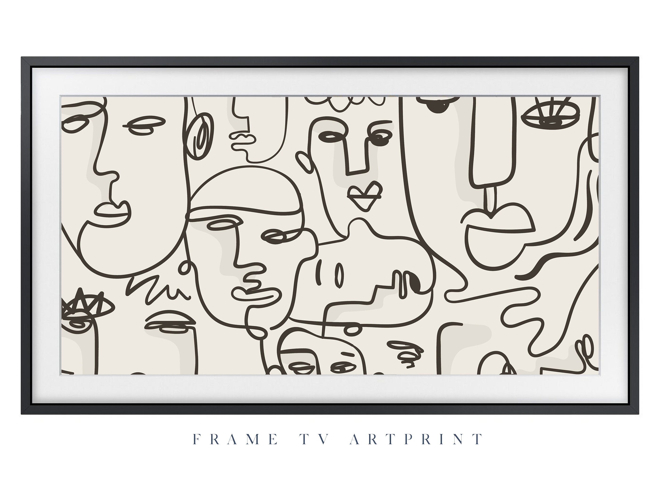 Samsung Frame TV Art File faces Line Drawing - Etsy