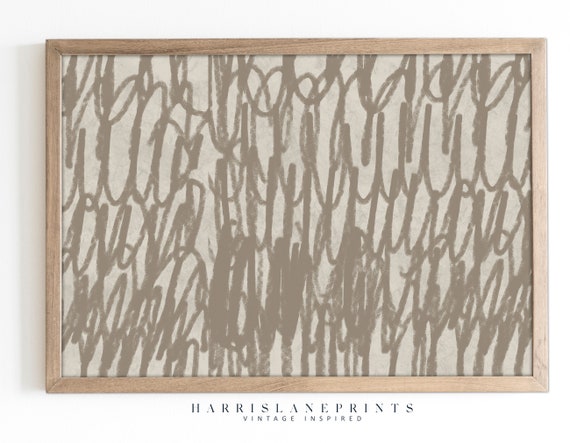 Vintage Inspired Art Print beige Scribbles - Etsy