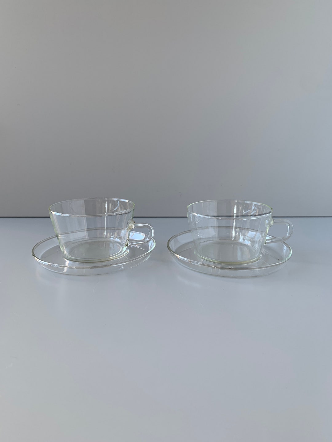 2 Tea Cups JENAER Glas DDR Hans Merz Bauhaus Midcentury GDR Schott Jena ...