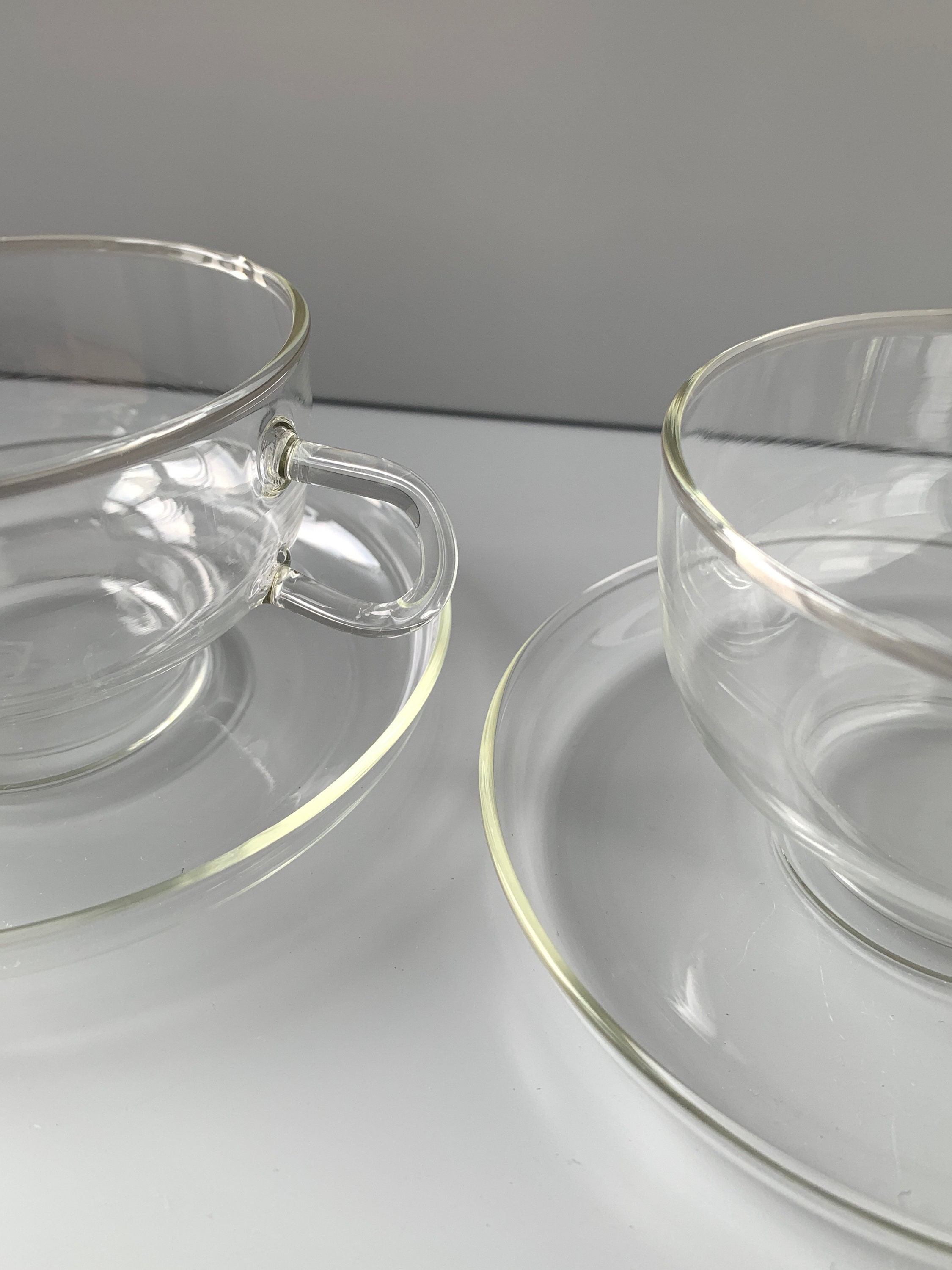 2 TEA CUPS by Hans Merz JENAER Glass Schott Cups DDR Jena Midcentury ...