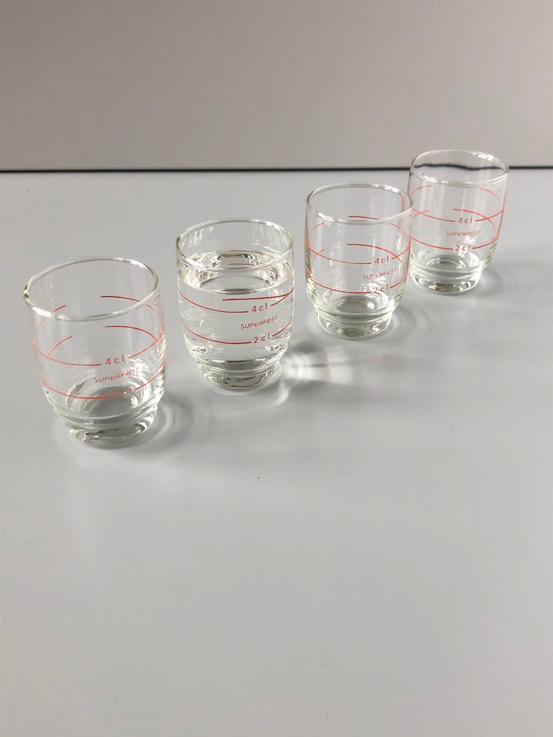 4 SUPERFEST Shot Glasses 2cl / 4cl DDR Glass Mitropa Pub Shot - Etsy