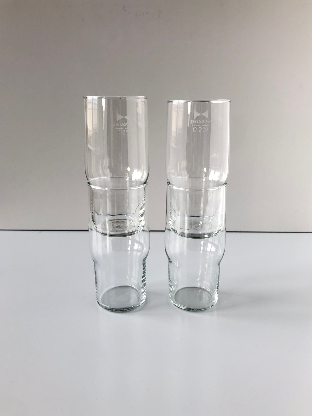 4 SUPERFEST Glasses 0.25l DDR Patent Design Made in GDR 4 Pieces ...