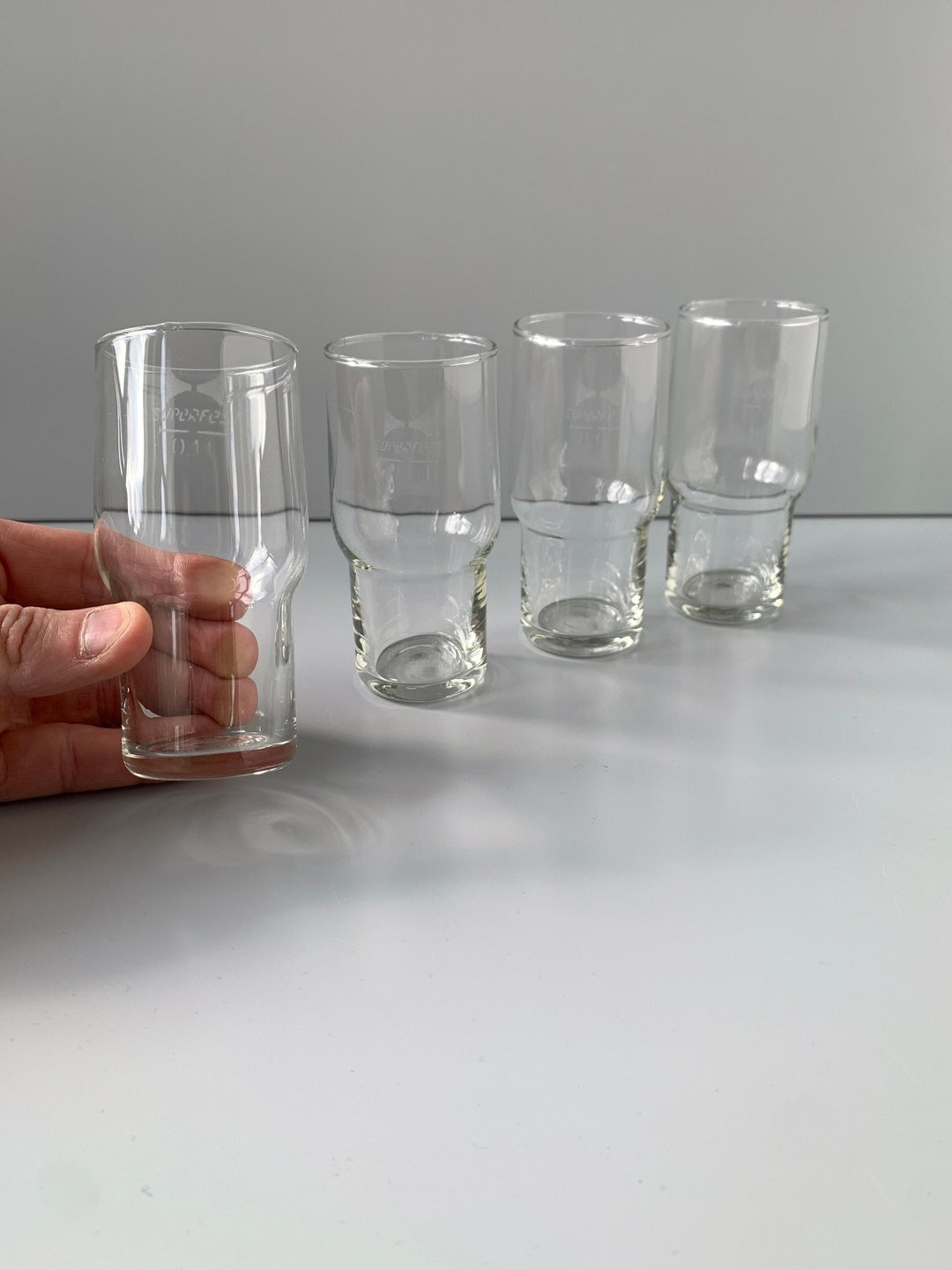 4 SUPERFEST Glasses 0.1l DDR Design – Made in GDR – 4 Pieces Aperitif ...