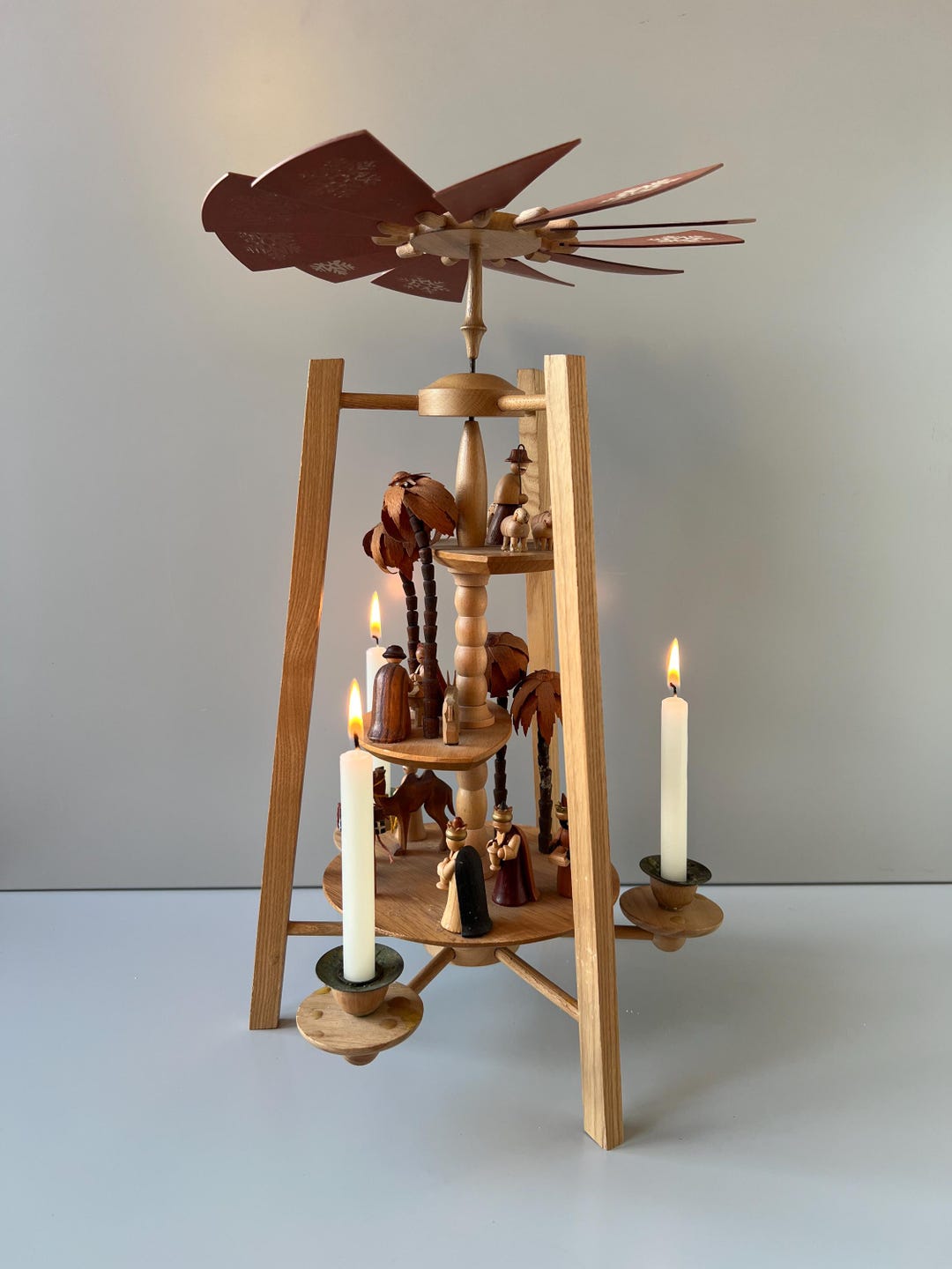 Christmas Pyramid Wood Wise Men GDR I RG Richard Glässer Seiffen ...