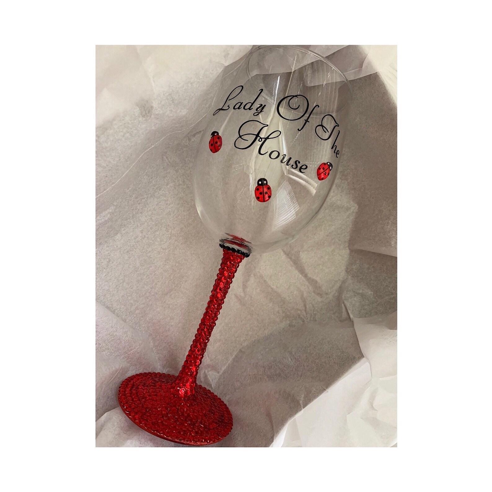 Lady of the House Wine Glass Ladybug Wine Glass Red - Etsy