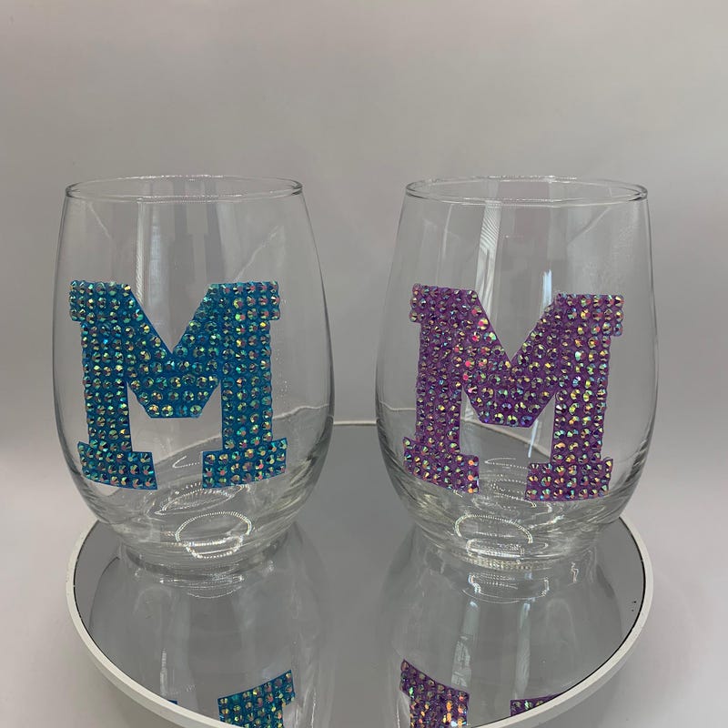 Custom Initials Wine Glass - Etsy