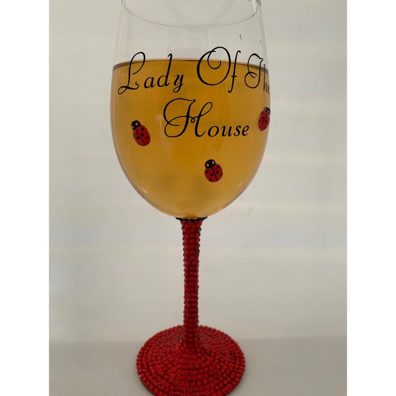 Lady of the House Wine Glass Ladybug Wine Glass Red - Etsy