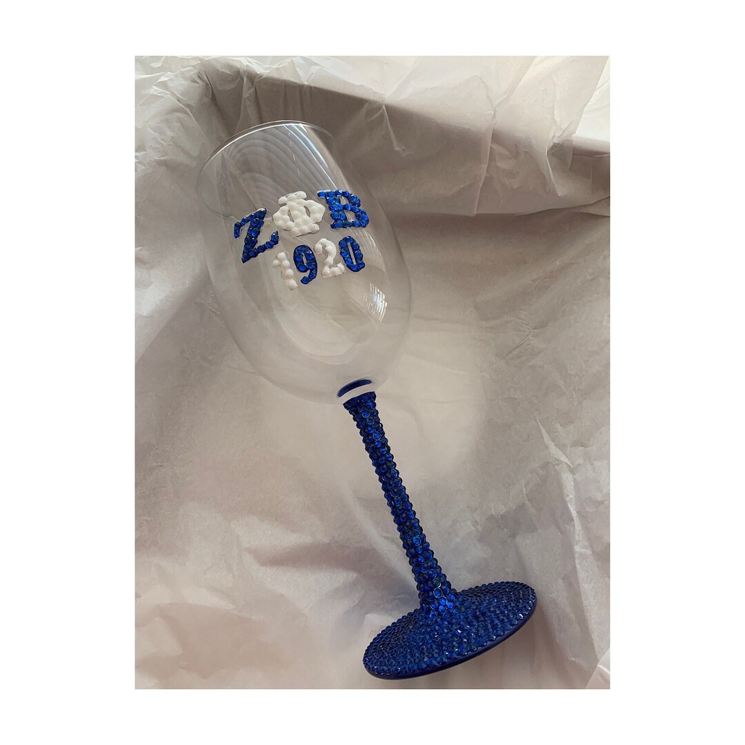Zeta Phi Beta Sorority Bling Wine Glass for Sorority Sister Gift ...