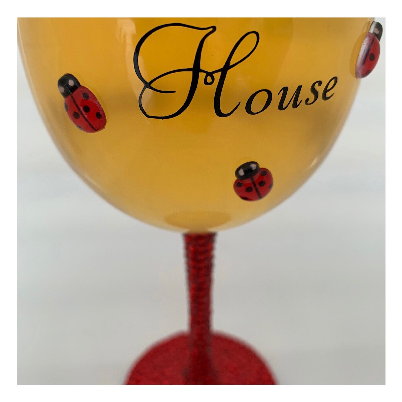 Lady of the House Wine Glass Ladybug Wine Glass Red - Etsy