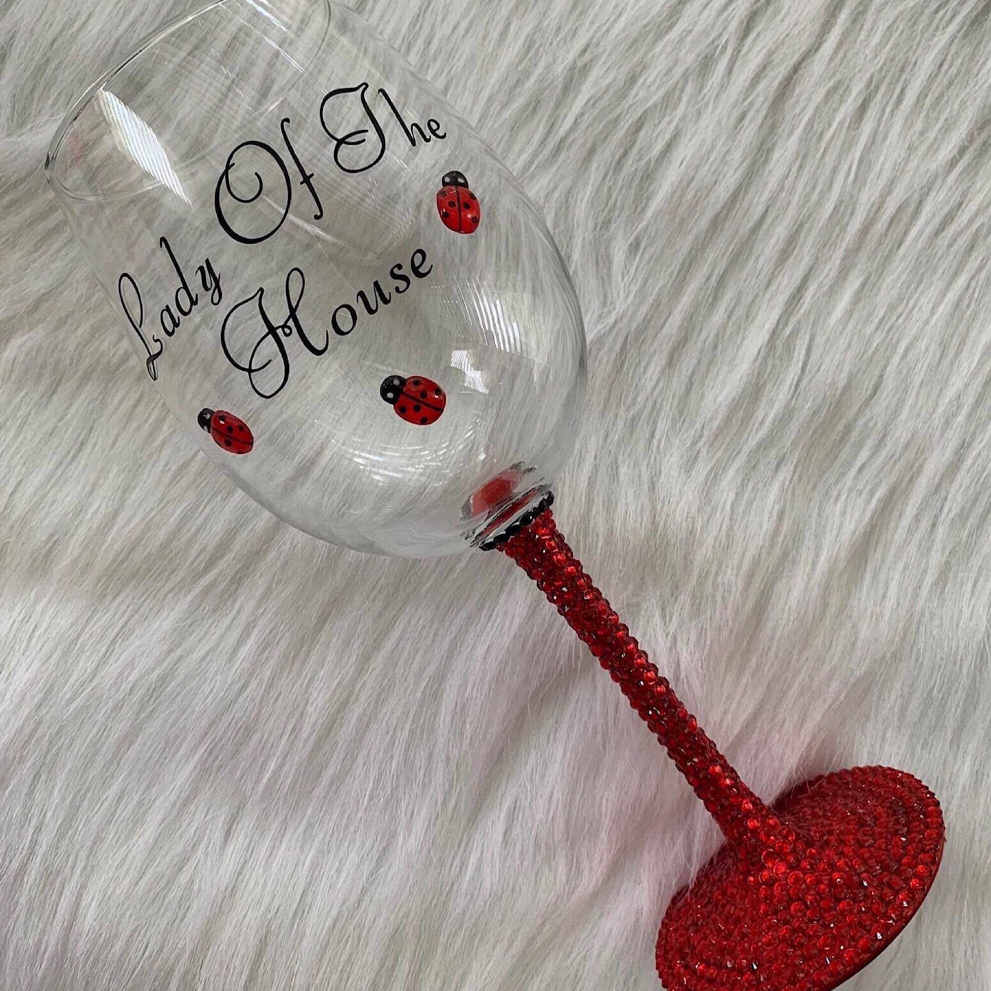Lady of the House Wine Glass Ladybug Wine Glass Red - Etsy