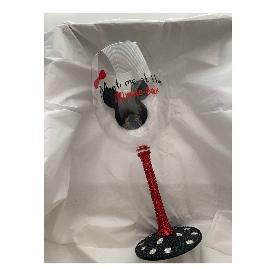 Minnie Mouse Wine Glass With Minnie Mouse Bling Wine Glass With Red ...