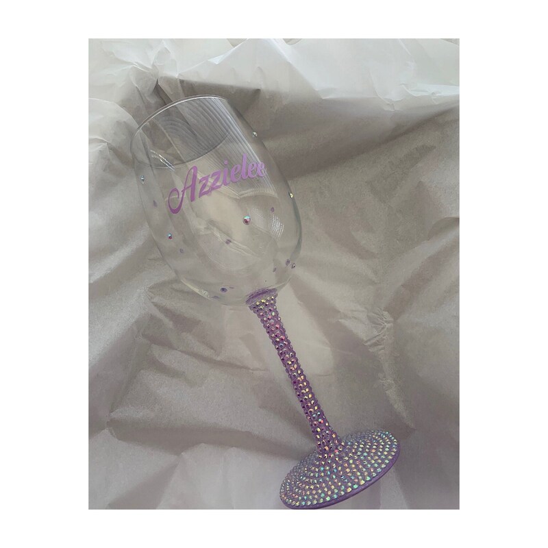Custom Wine Glass Purple Etsy