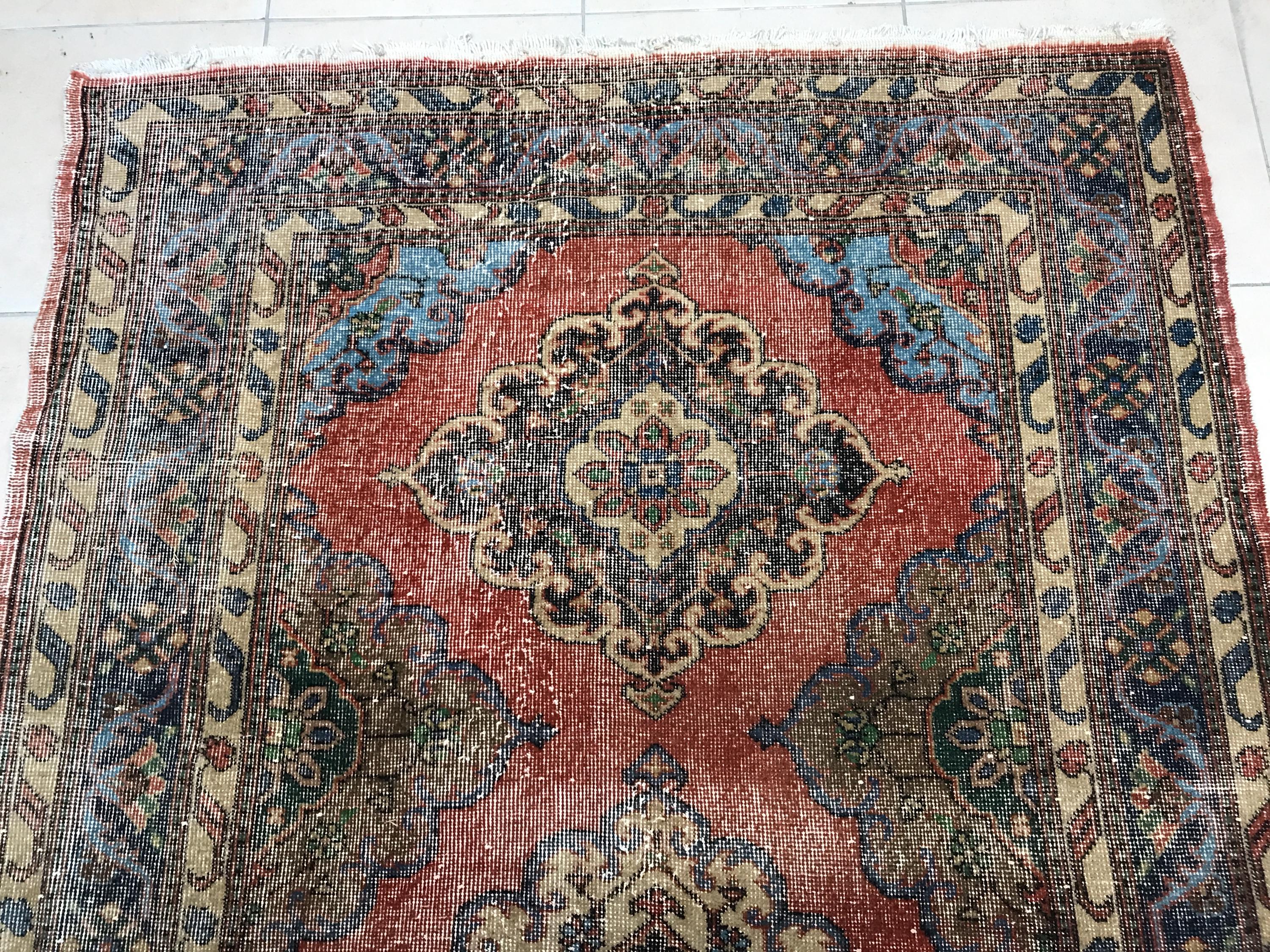Rust 5x12.8 Ft Extra Long Runner Wide Oversized Hallway Boho Wool ...