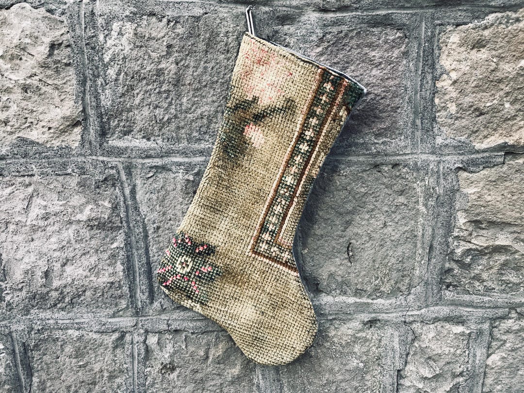 Christmas Stockings, Vintage Stocking, Rug Stocking, Turkish Stocking ...