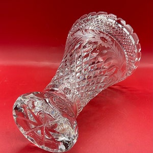 Vintage Hand Cut Lead Crystal Vase - Etsy