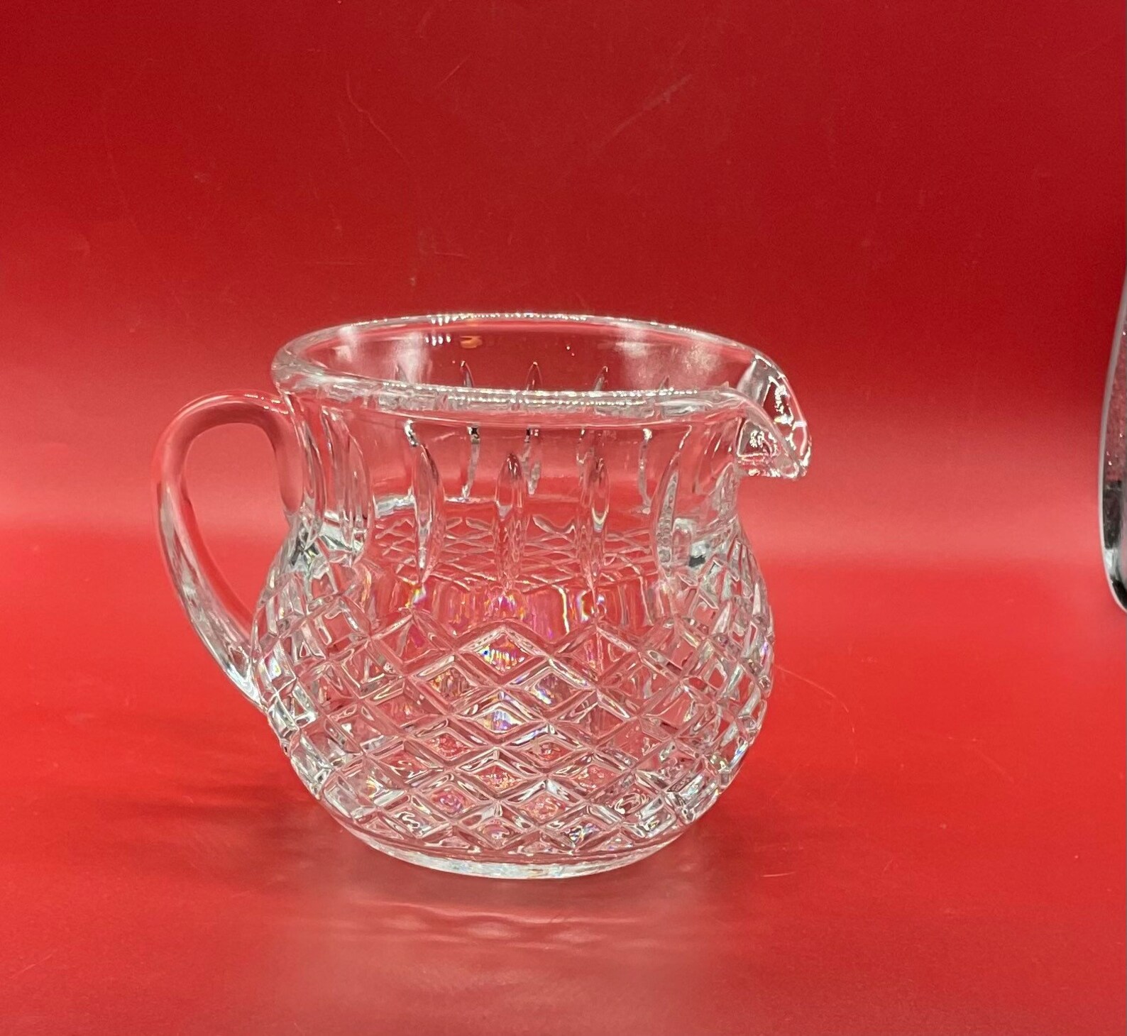 Vintage Vintage Heavy Lead Crystal Diamond Cut Pitcher - Etsy