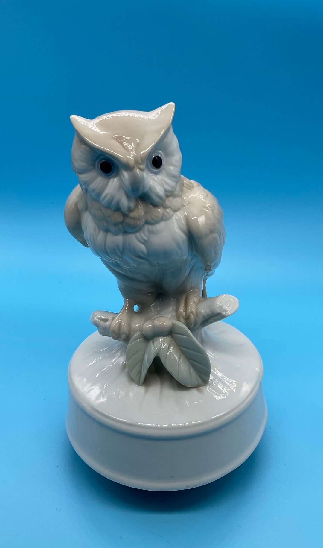 Vintage Porcelain Musical Owl Figurine - Etsy