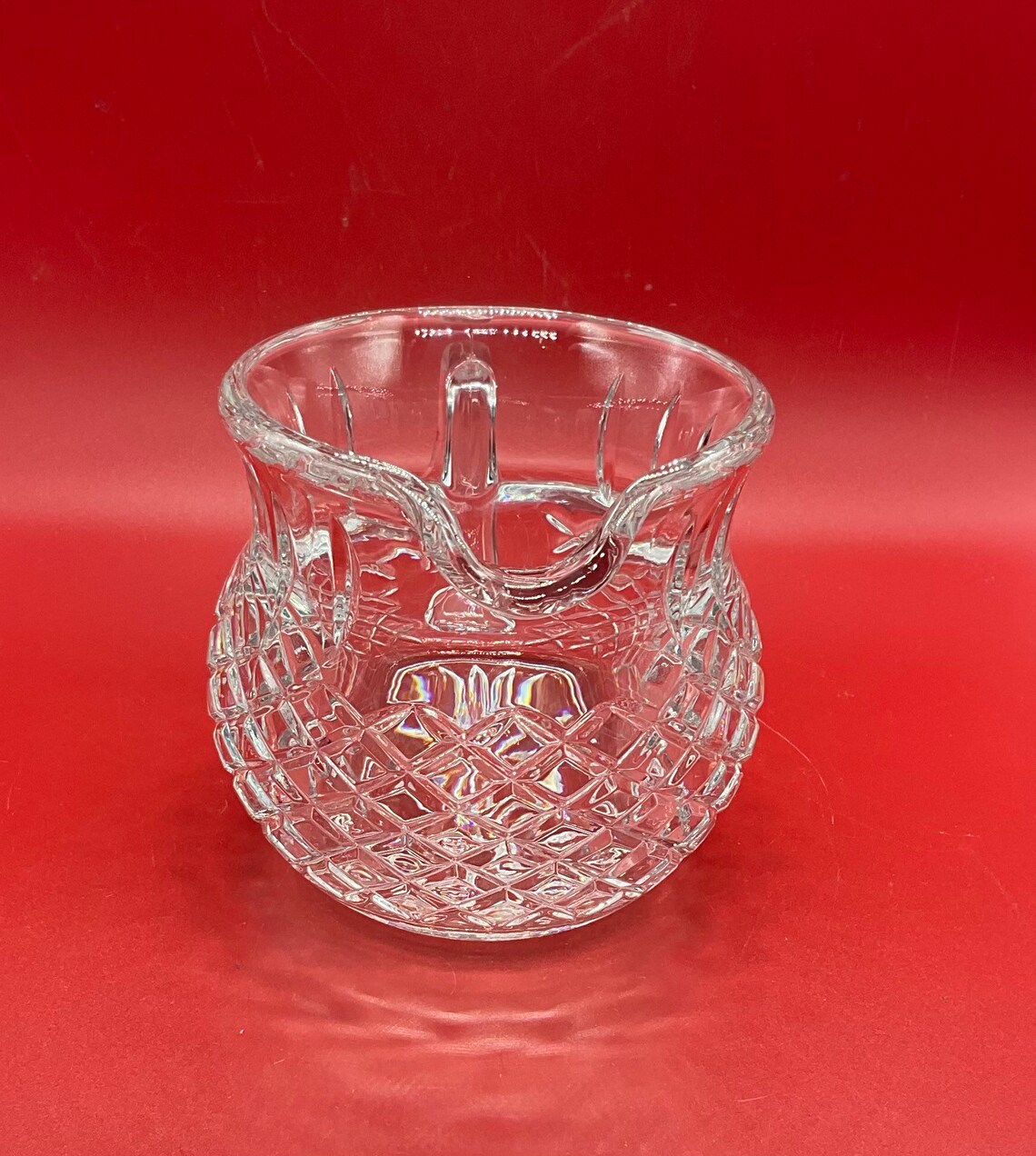 Vintage Vintage Heavy Lead Crystal Diamond Cut Pitcher - Etsy