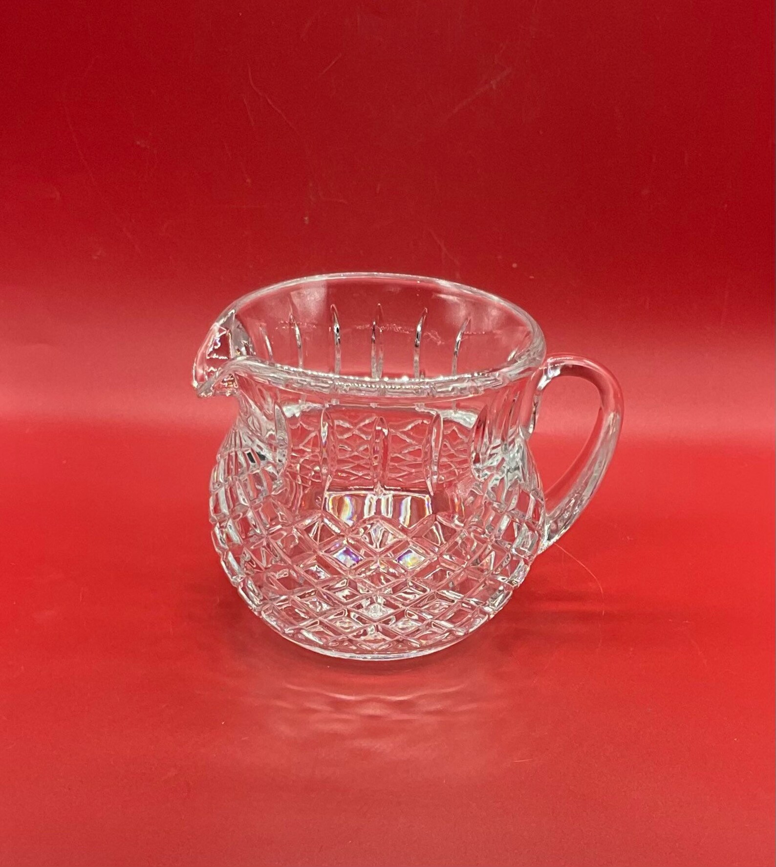 Vintage Vintage Heavy Lead Crystal Diamond Cut Pitcher - Etsy