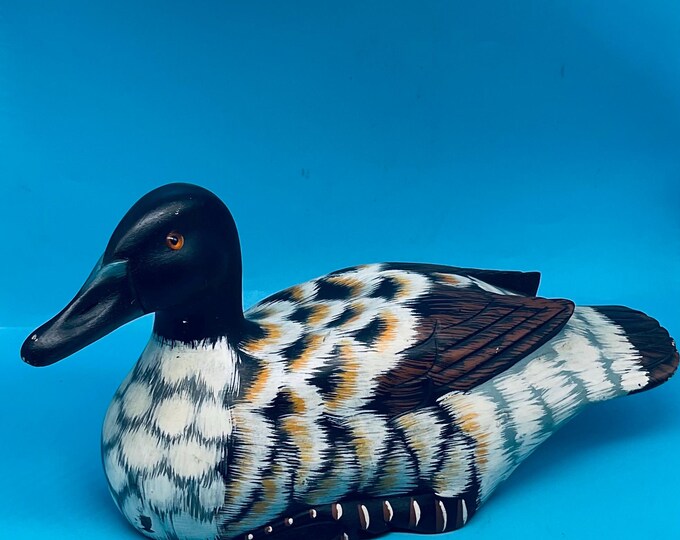 Vintage Solid Wood Hand Carved Duck Decoy With Glass Eyes - Etsy