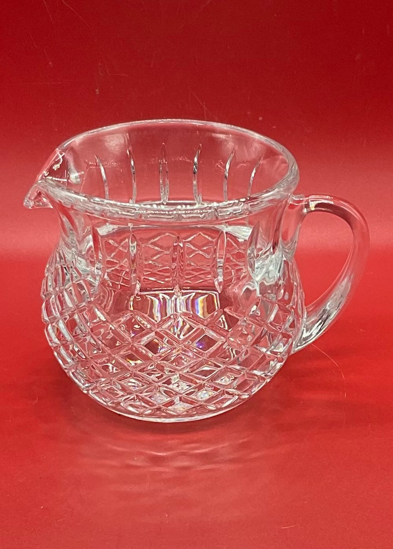 Vintage Vintage Heavy Lead Crystal Diamond Cut Pitcher - Etsy