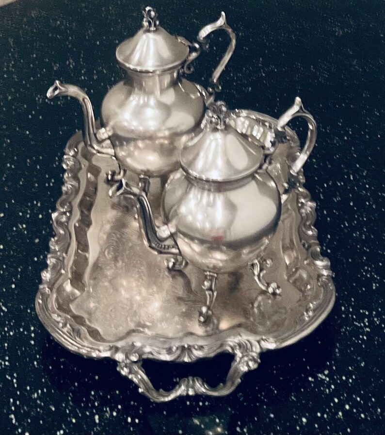 Vintage Silver on Copper BSC Reg. 6 -piece Tea and Coffee Service Set ...