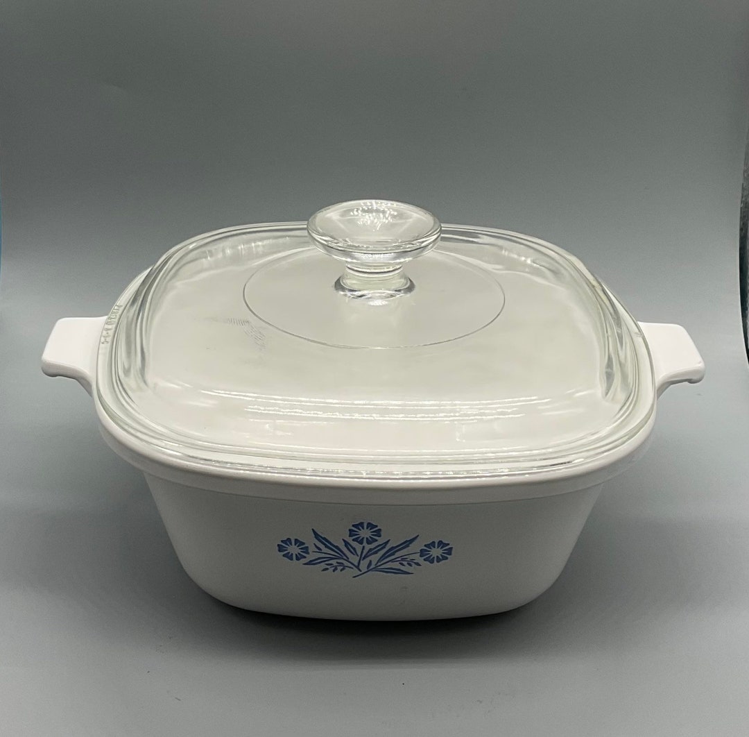 Vintage Corning Ware Cornflower Blue Casserole Dish With Pyrex Lid - Etsy