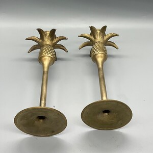 Vintage Solid Brass Pineapple Shaped 2 Candlestick Holders and 4 ...