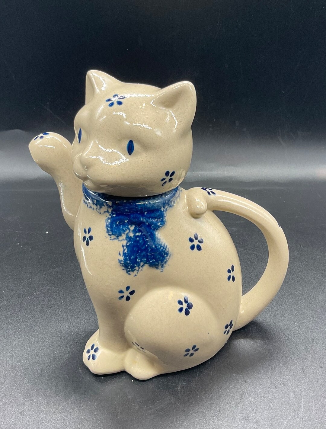 Vintage Stoneware Cat Shaped Small Teapot - Etsy