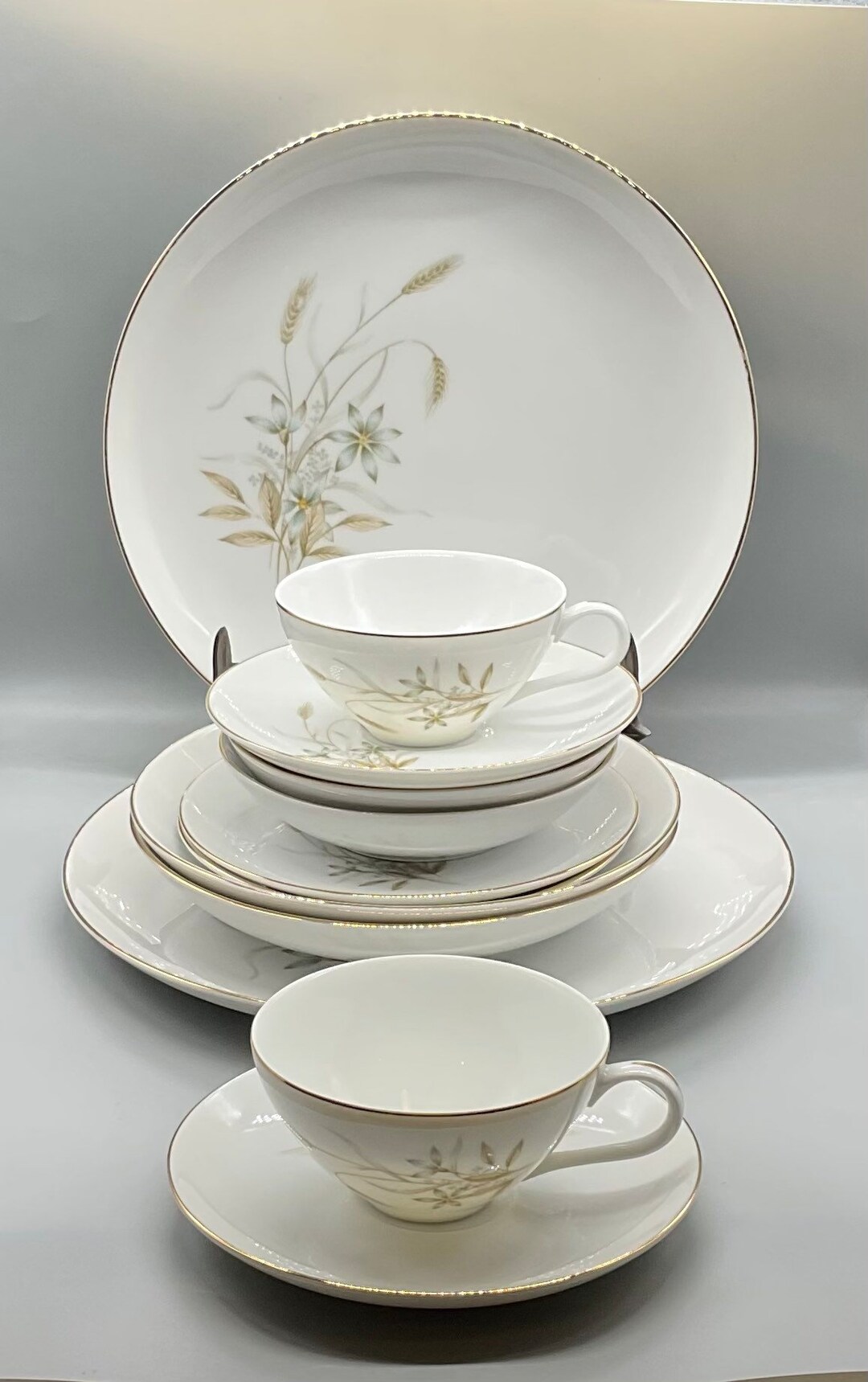 Vintage Bristol Fine China “gala”japan 6 Piece Place Setting Dinner Set ...