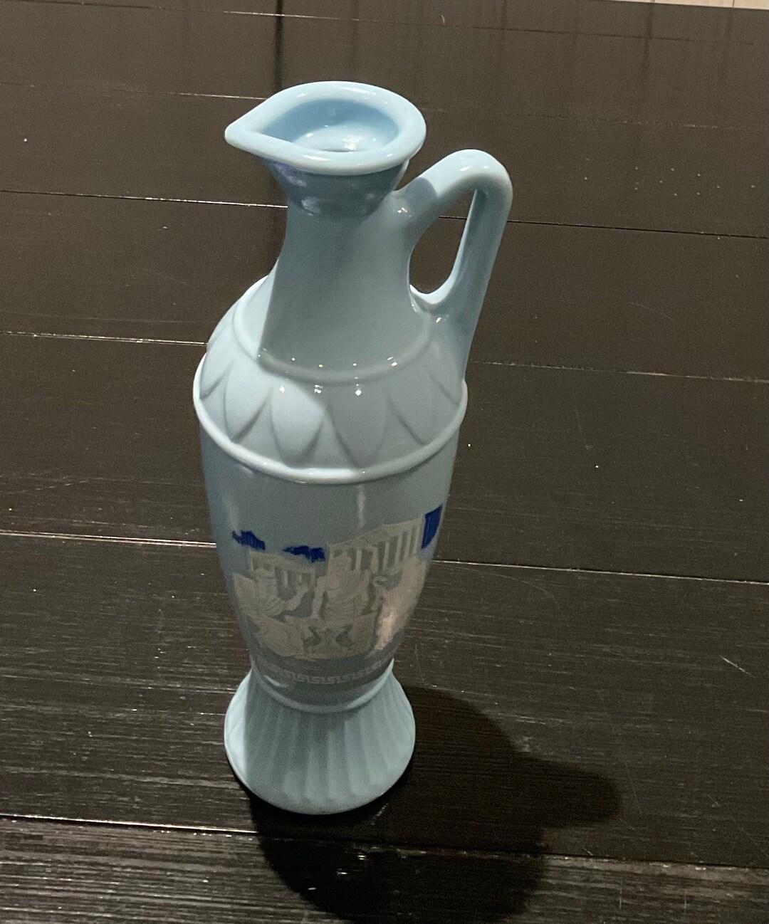 Vintage Light Blue With White Socrates Design Milk Glass - Etsy