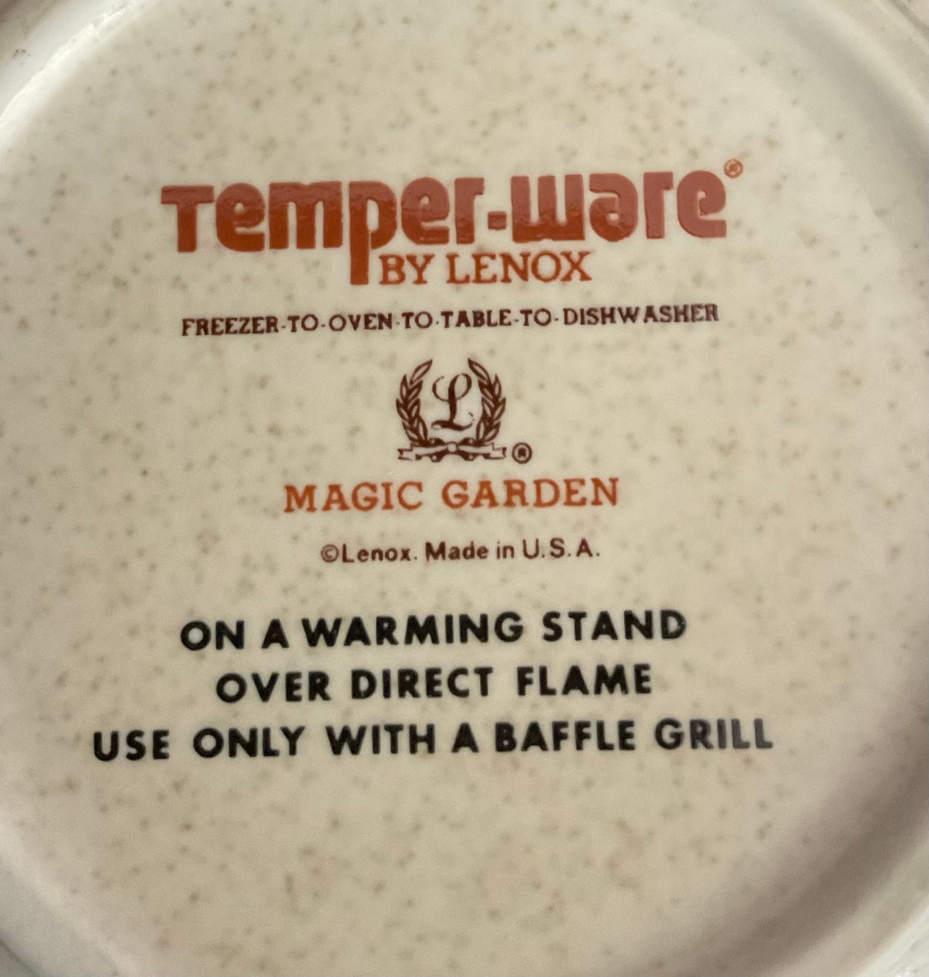Vintage Temper Ware by Lenox Magic Garden Platter ,2 Casseroles ,gravy ...