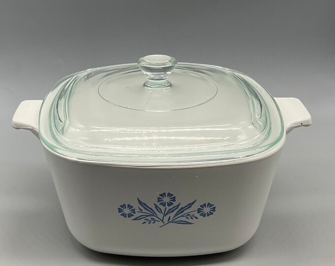 Rare Vintage Corning Ware Blue Cornflower Square 1 3/4 Qt.casserole ...