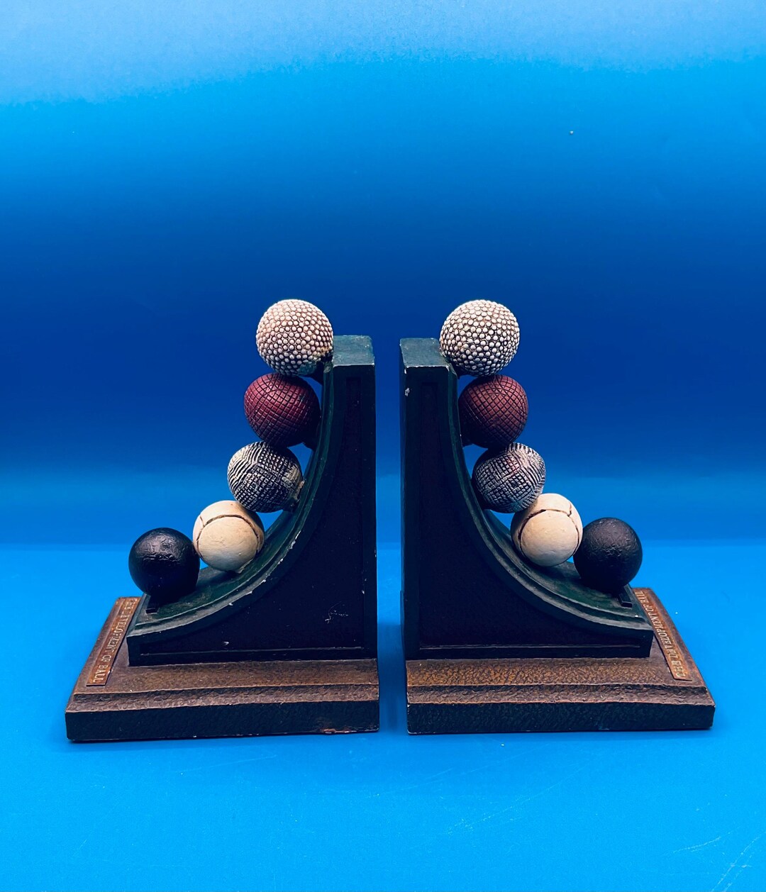 Vintage the Development of Ball Golf Bookends - Etsy