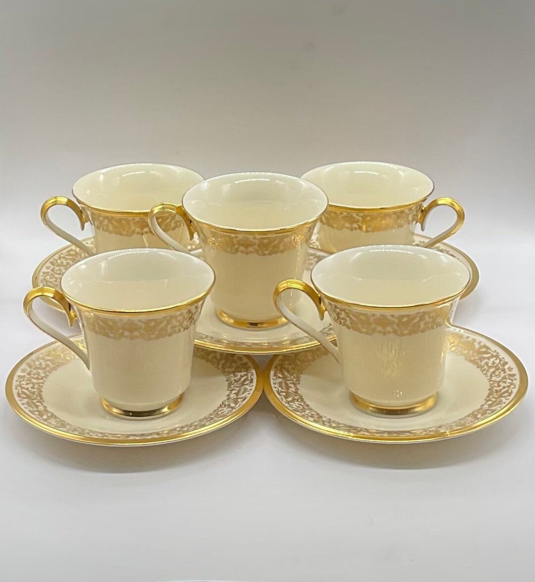 Lenox Tuscany,lenox Inc.made in U.S.A Set of 5 Teacups and Saucers (10 ...