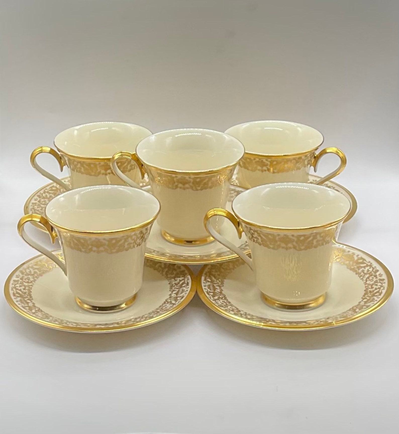 Lenox Tuscany,lenox Inc.made in U.S.A Set of 5 Teacups and Saucers (10 ...