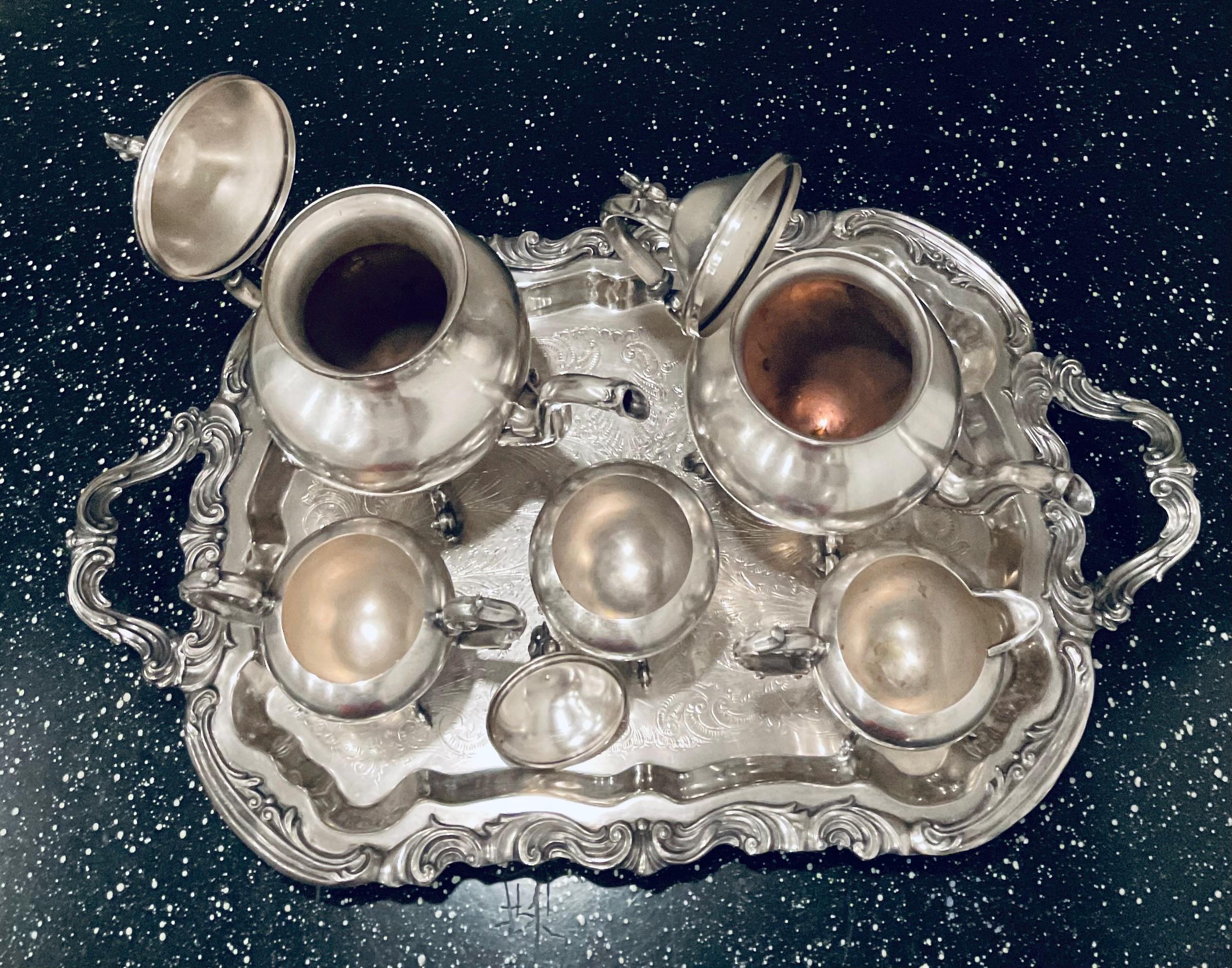 Vintage Silver on Copper BSC Reg. 6 -piece Tea and Coffee Service Set ...